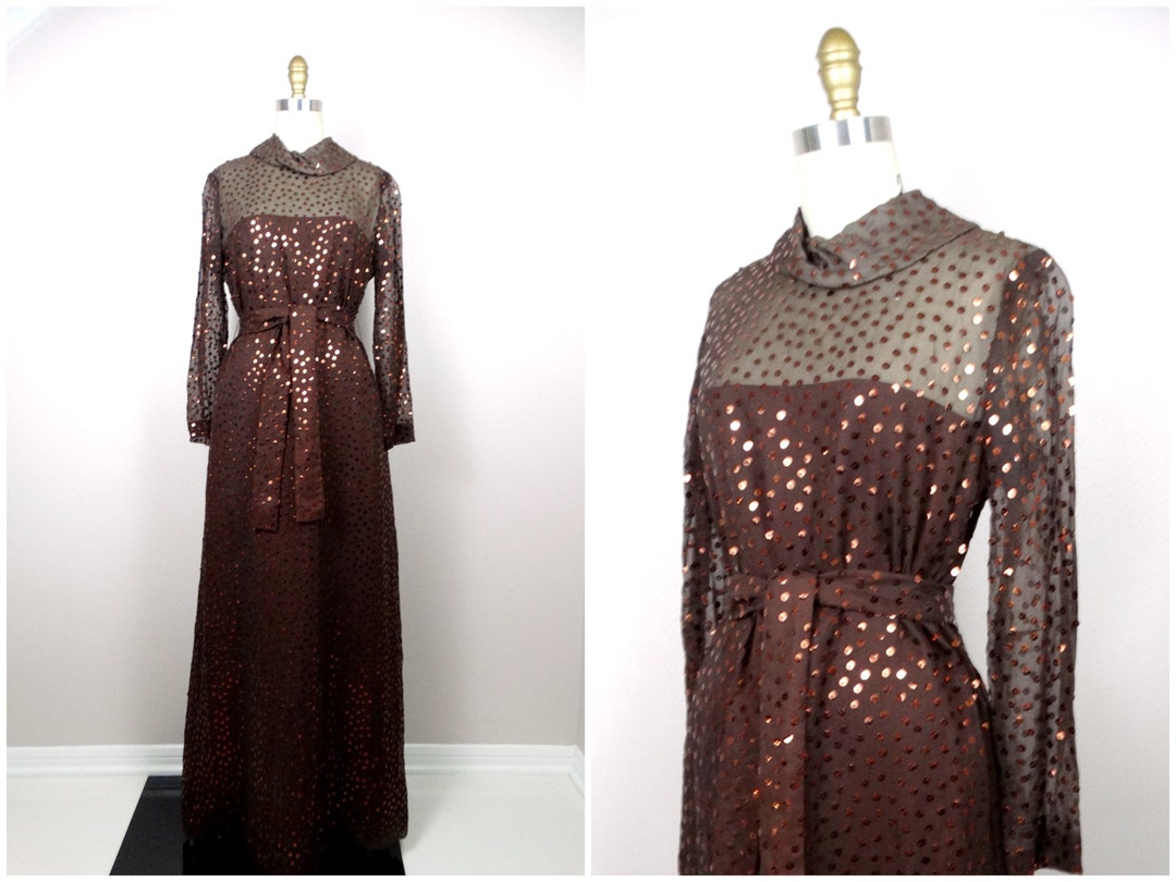 70s Victor Costa Sequin Gown, Full Length Formal Dress - Etsy