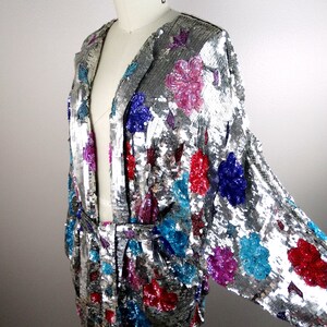 RARE Fully Sequin Duster Coat / DAZZLING Reflective Mirror Sequined ...