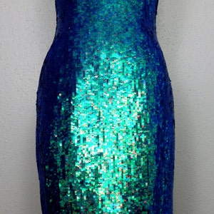 90s Color Changing Sequin Dress // Iridescent Mermaid Blue - Etsy