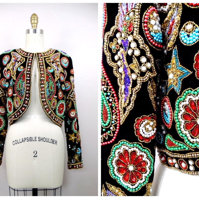 Velvet Beaded Jacket - Etsy