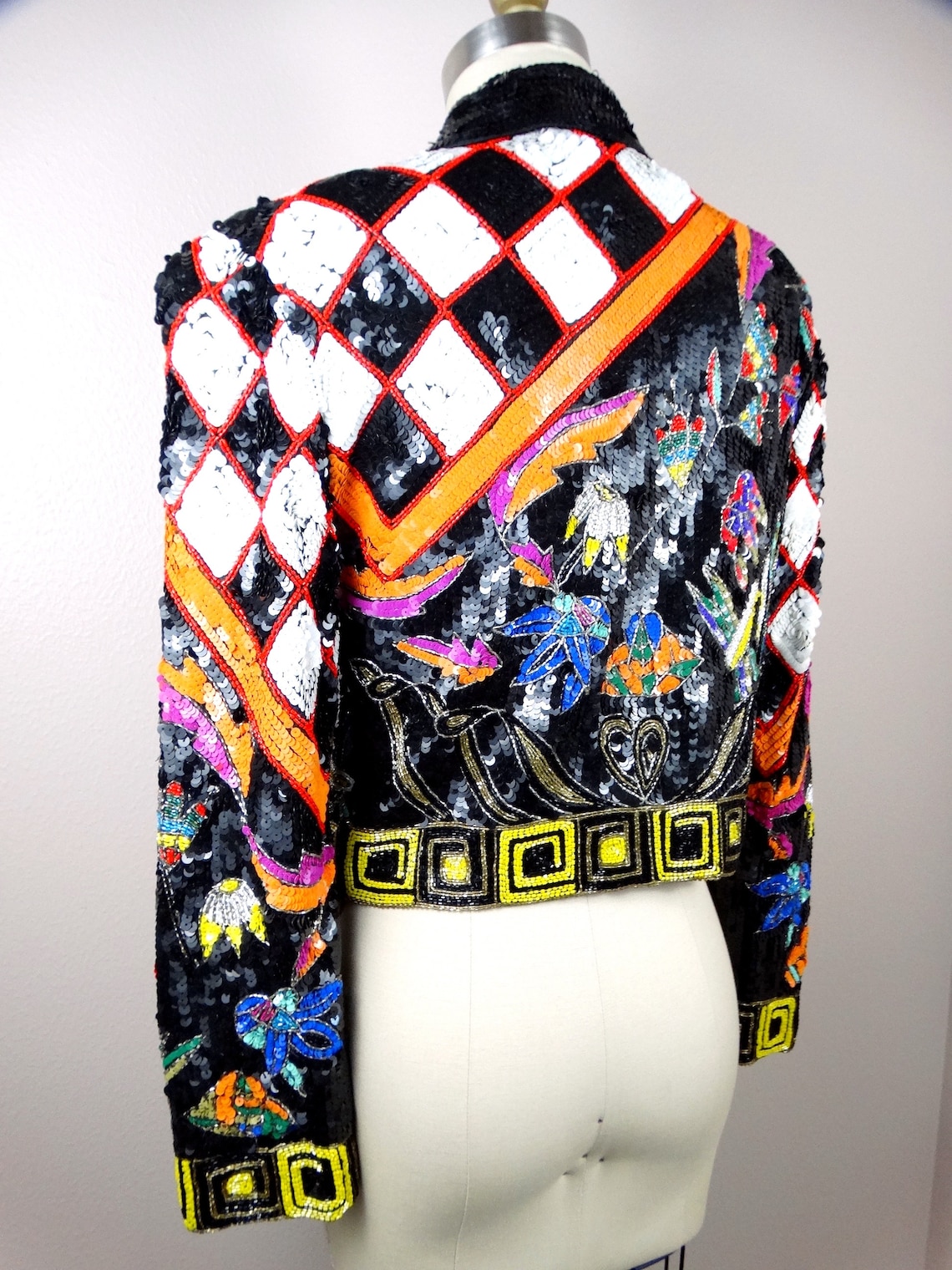 RARE Rad Sequin Moto Jacket // Vintage GLAM Embellished Beaded - Etsy