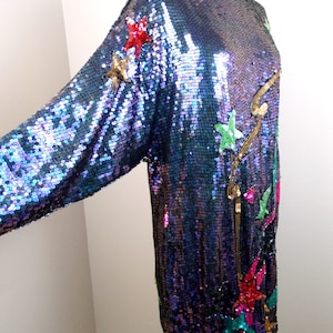Abstract Star Sequin Mini Dress // Stars in Orbit Beaded Sequined Party ...