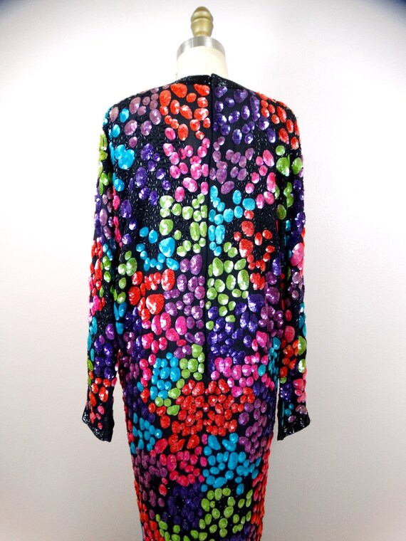 RARE Pebble Cluster Sequin Gown // Bright and Colorfu… - Gem
