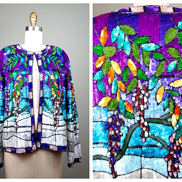 Stained Glass Sequin Jacket - Etsy