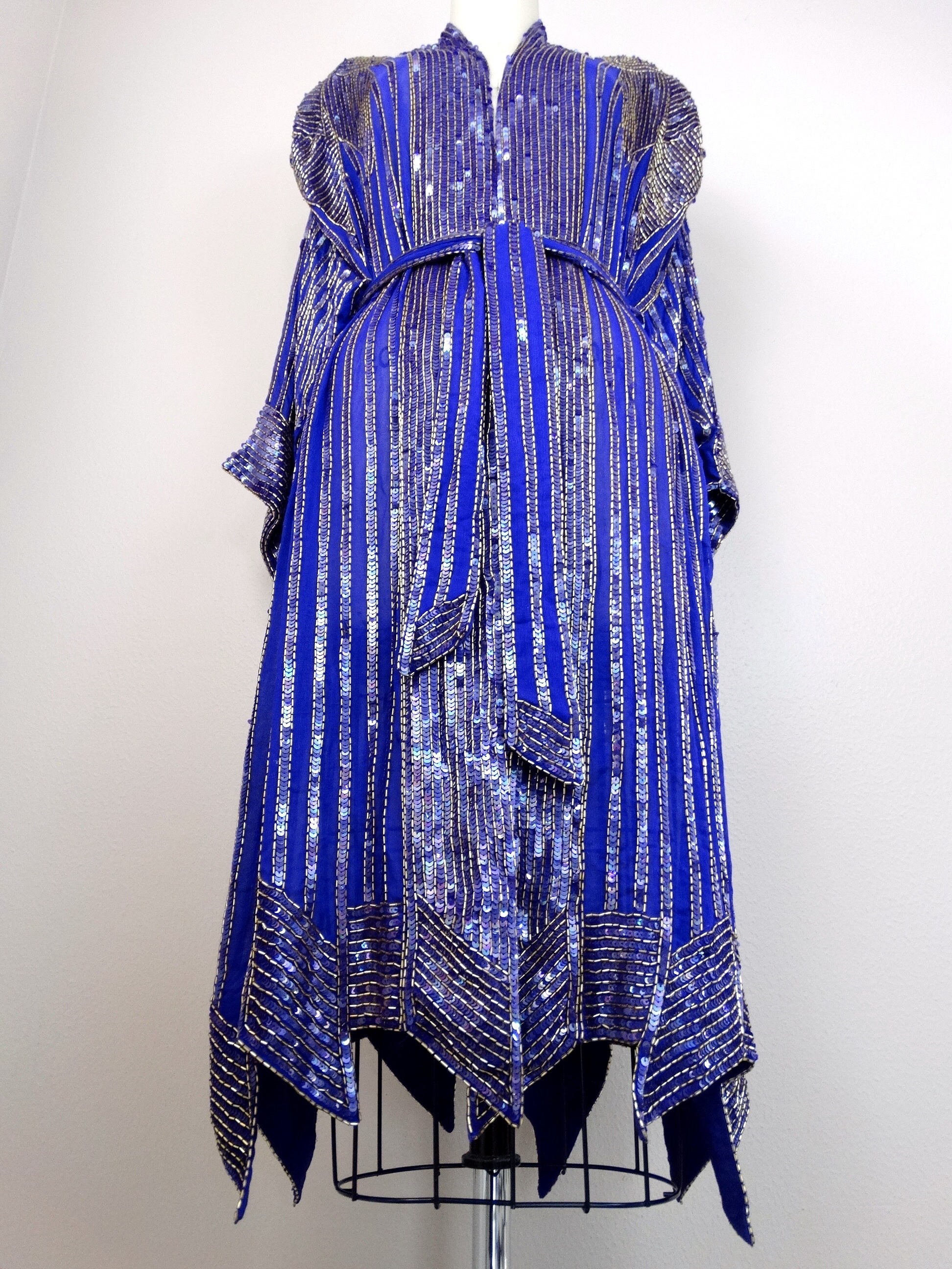 VTG Silk Beaded Long Jacket // Vintage Sequin Embellished - Etsy Ireland