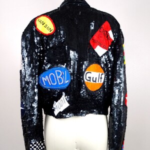 OIL & GAS Industry Sequined Jacket // 80's Sequin Bomber - Etsy