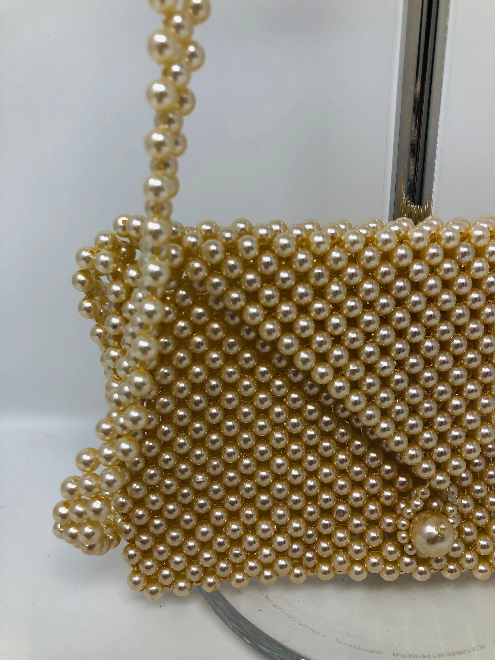 Pearl Beaded Evening Bag // Pearl Embellished Art Deco Vintage | Etsy