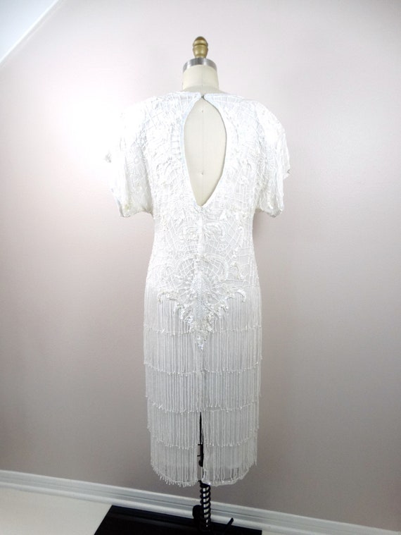 Dripping Beaded Fringe Dress // Silk Glass Beaded Dre… - Gem