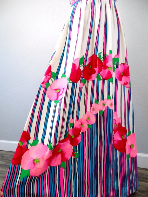 70s 80s MOD Saks Fifth Ave Maxi Dress // 1970's 1980'… - Gem