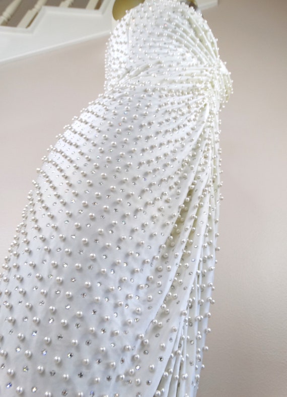 Rare Rhinestone Crystal Pearl Beaded Dress / Bombshel… - Gem