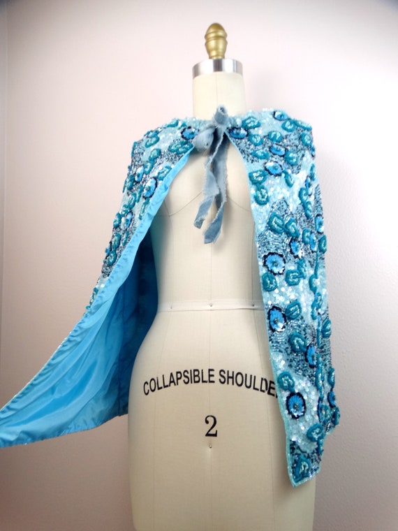 Couture Sequined Beaded Bridal Cape // Something Blue… - Gem
