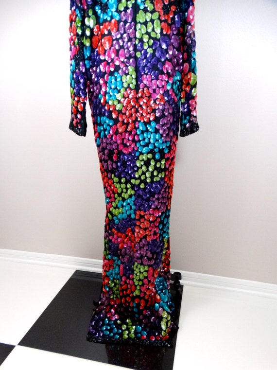 RARE Pebble Cluster Sequin Gown // Bright and Colorfu… - Gem