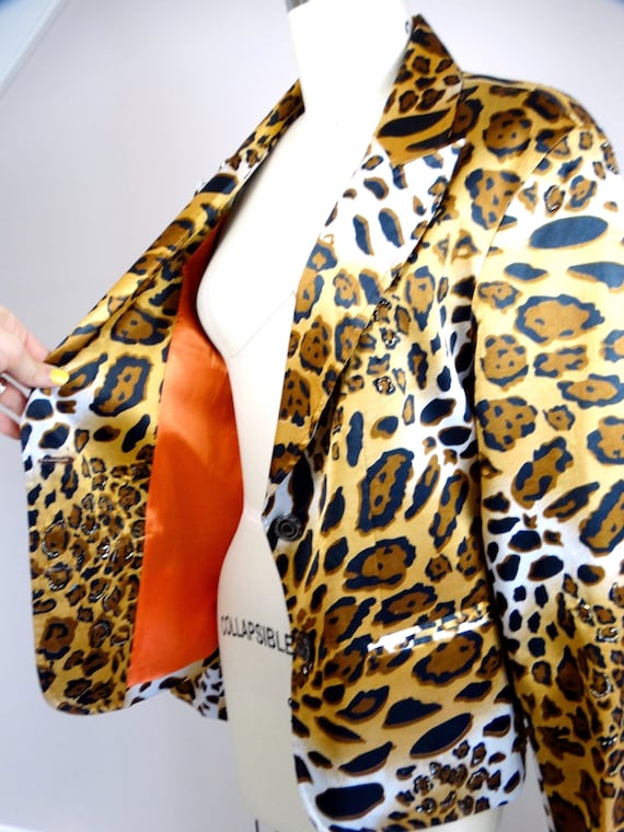 Leopard Print Beaded Blazer / Wild Cat Sequin Jacket … - Gem