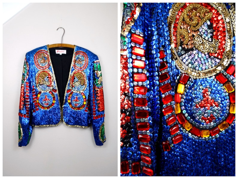 GLAM Couture Jewel Beaded Sequin Trophy Jacket / Bejeweled Sequin ...