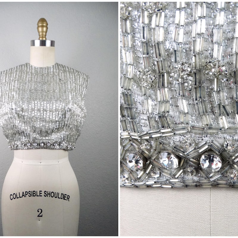 Rhinestone Crop Top - Etsy