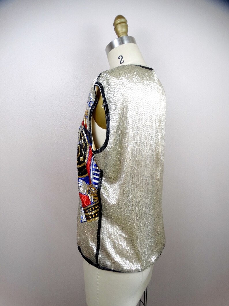 RARE King of Hearts Crystal Beaded Top // Vintage Haute - Etsy