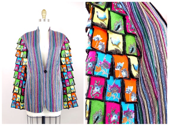 HEAVY Fully Beaded Blazer // Vintage Couture Heavily … - Gem