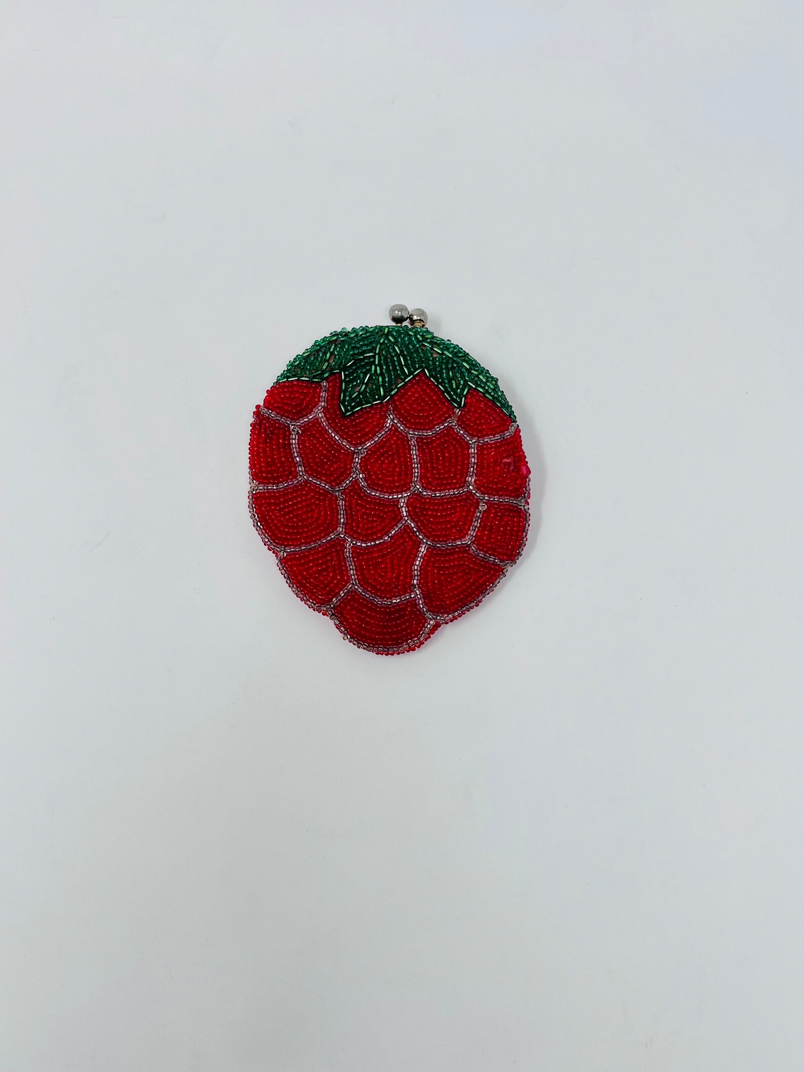 Red Berries Beaded Coin Clutch / Vintage Raspberry Change Purse - Etsy