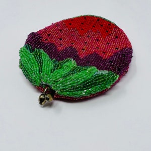 Cutest Strawberry Coin Purse / Vintage Beaded Change Purse Kiss Lock - Etsy