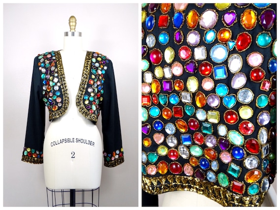 RARE Dazzling Bejeweled Bolero // GLAM Jewel Embellis… - Gem