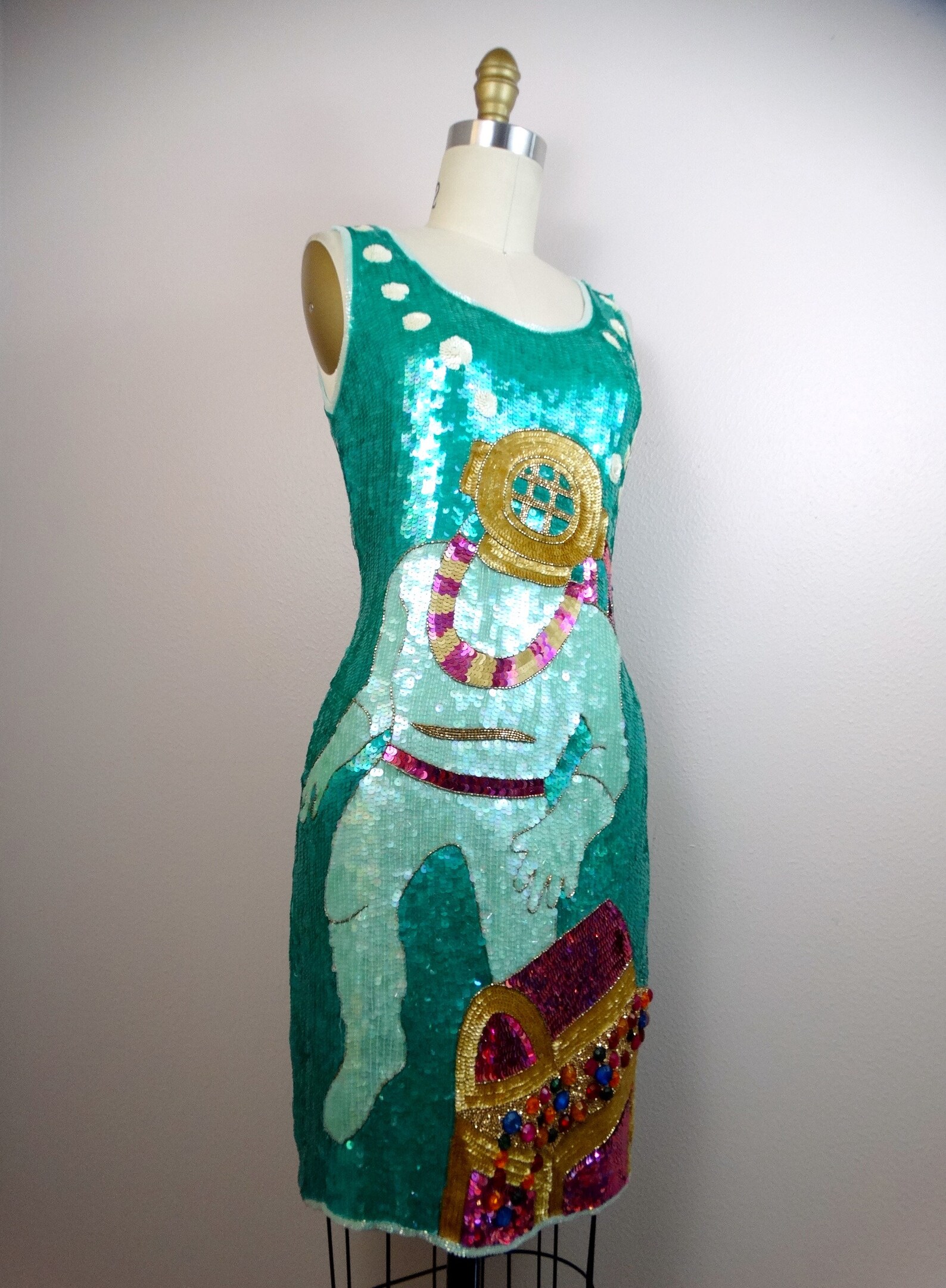 RARE Treasure Sequined Dress / POP ART Jewel Embellished Dress - Etsy