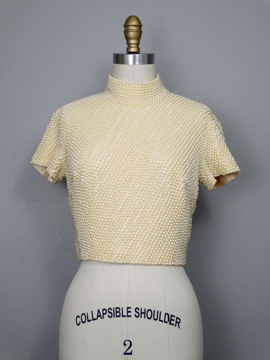 Ivory Pearl Beaded Crop Top // Heavily Embellished Top W/ - Etsy