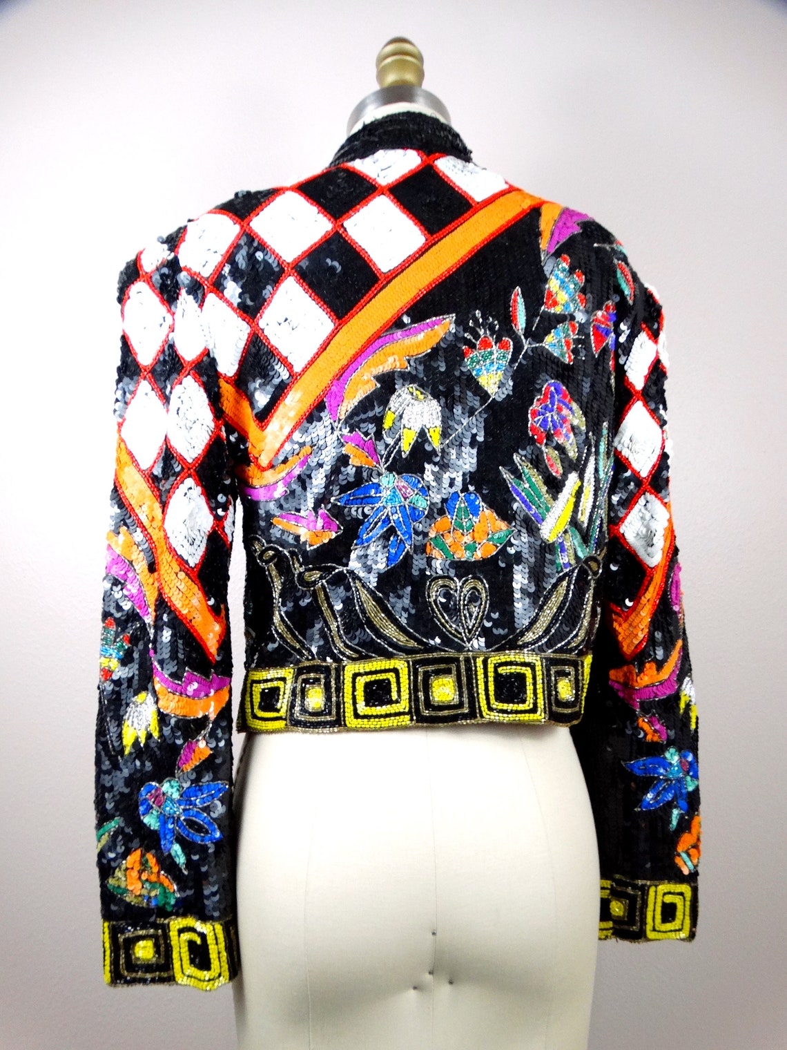 RARE Rad Sequin Moto Jacket // Vintage GLAM Embellished Beaded - Etsy