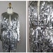 Flashy Sequin Open Top / Mirror Silver Sequined Embellished Glass ...