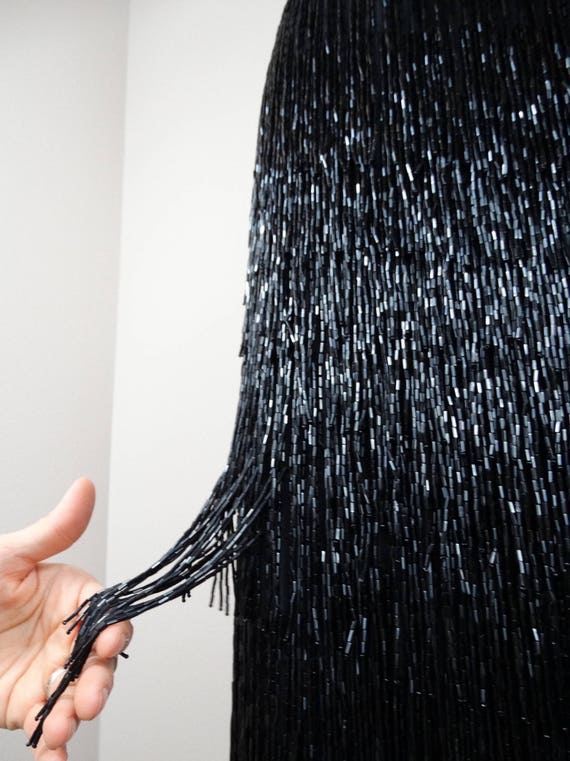 HEAVY Fringe Beaded Dress Skirt / HEAVILY Embellished… - Gem