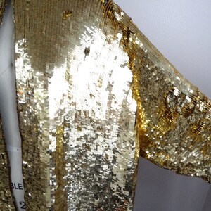 Liquid Gold Sequin Coat / Flashy Sequined Overcoat / Golden Vintage ...