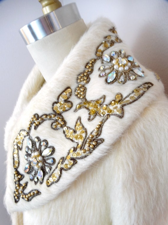 60s Lilli Ann Fur Coat // RARE Rhinestone Crystal Beaded 60s Lilli Ann Fur Coat // RARE Rhinestone Crystal Beaded