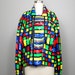 80s Color Block Sequined Moto Jacket / Bright Retro Sequin - Etsy