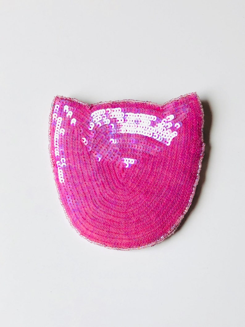 Cute Sequin Beaded Bag / Pink Sequined Cat Coin Purse / - Etsy