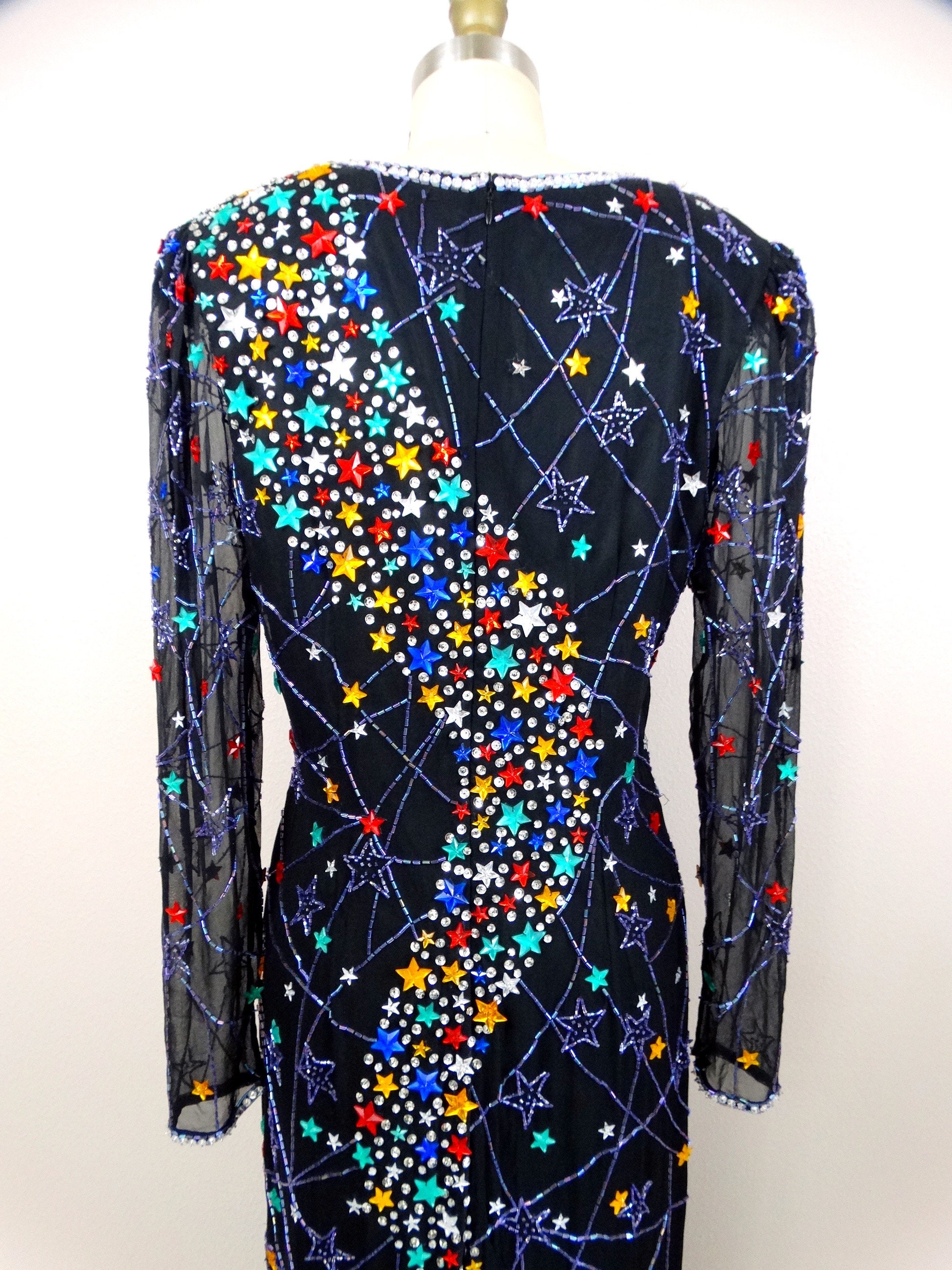 Whimsical Star Embellished Gown / Bright Bejeweled Stars | Etsy