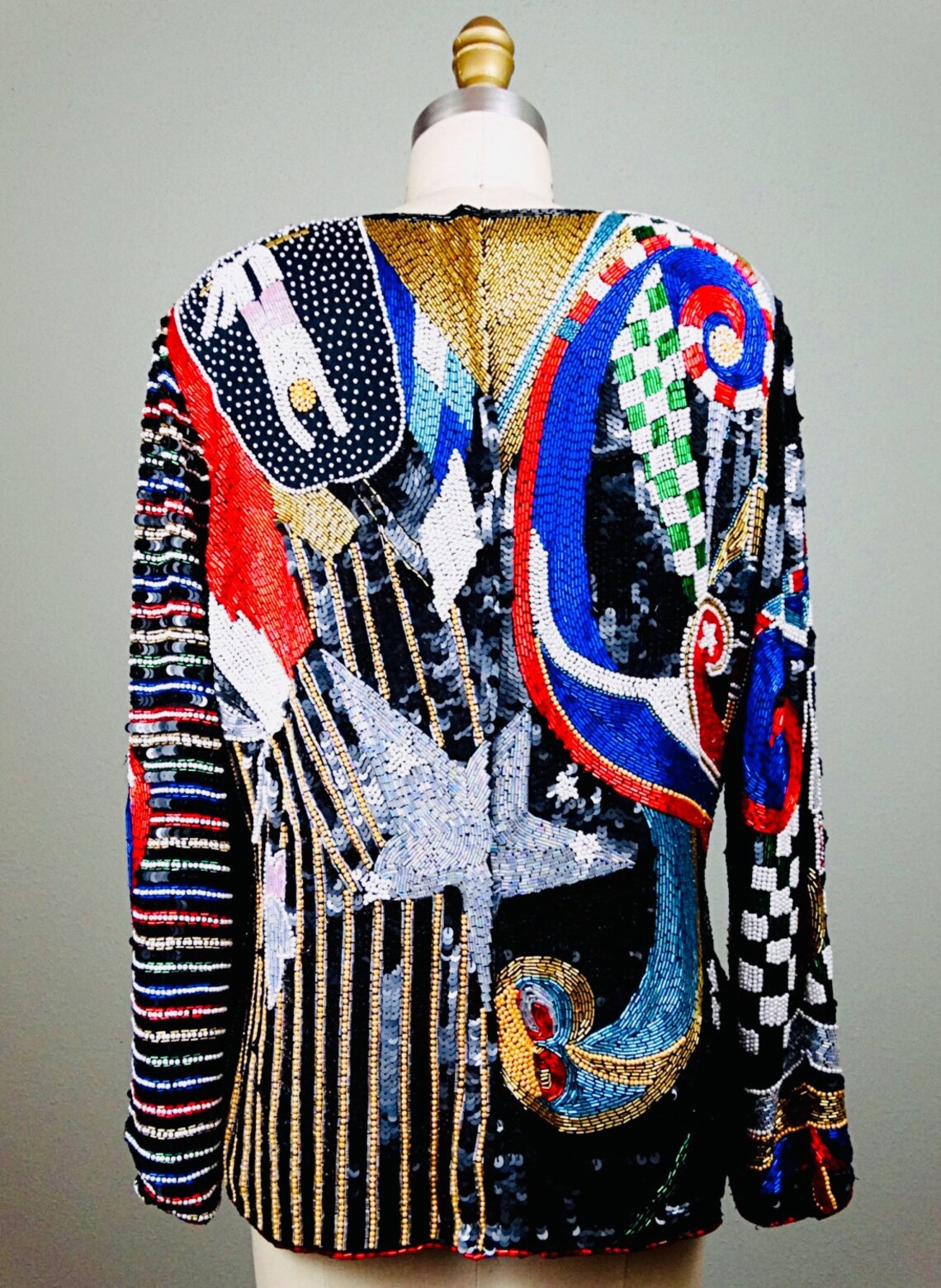 HEAVY Fully Beaded Whimsical Top Heavily Sequined Blouse - Etsy