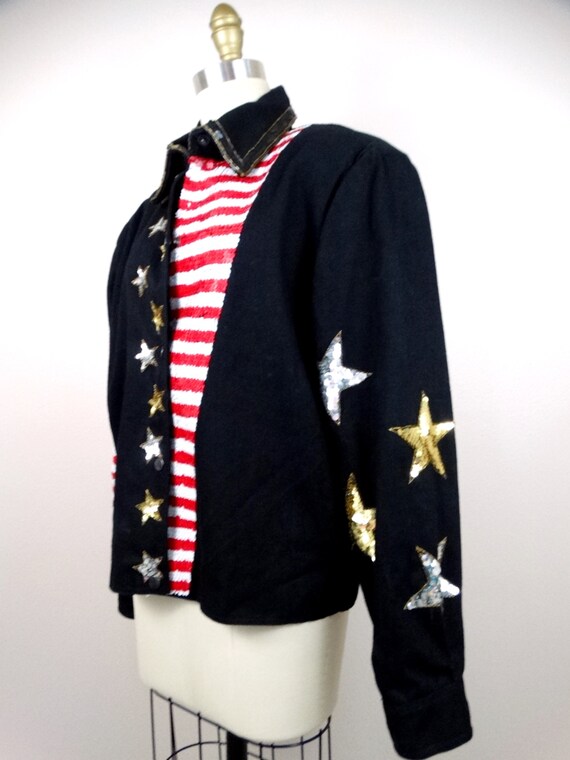 RARE Stars & Stripes Sequin Jacket // USA Flying Eagl… - Gem