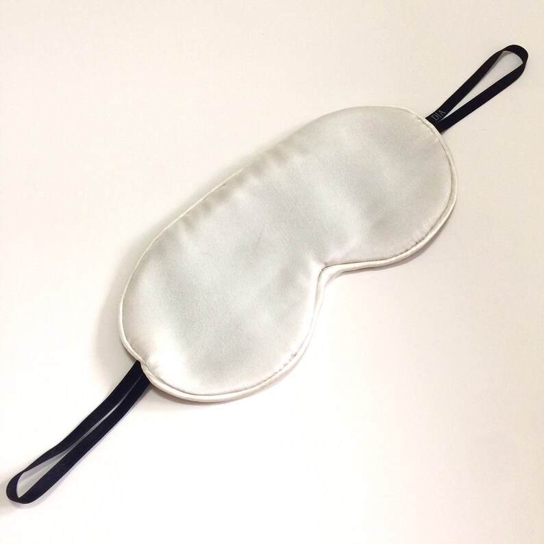 Cream Silk eye mask with ear loops | Etsy