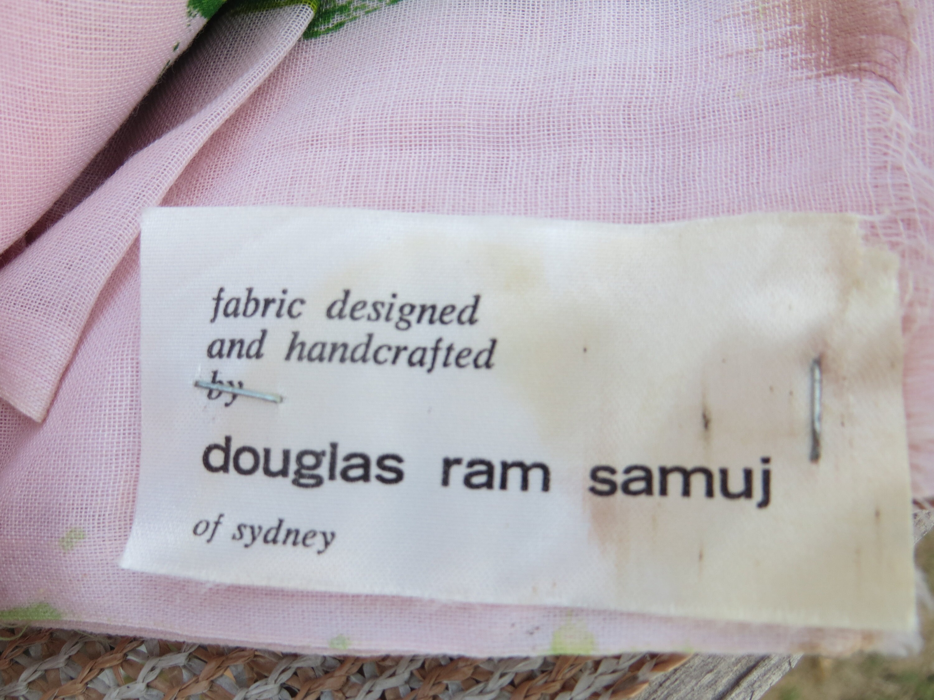 Douglas Ram Samuj Vintage 1970’s Deadstock Green Handprinted Cotton ...