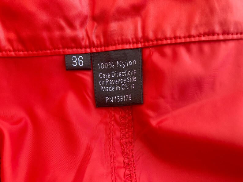 Vintage 1990's Red Ripstop Nylon Black Zipper Trim Breakdance Pants ...