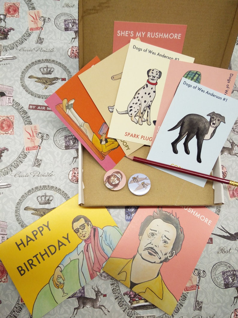 Wes Anderson Gift Set Greetings Card Stationery Writing Set - Etsy