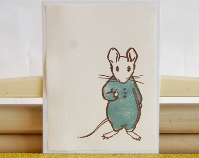 Naughty Mouse Original Linocut Rat Print - Etsy