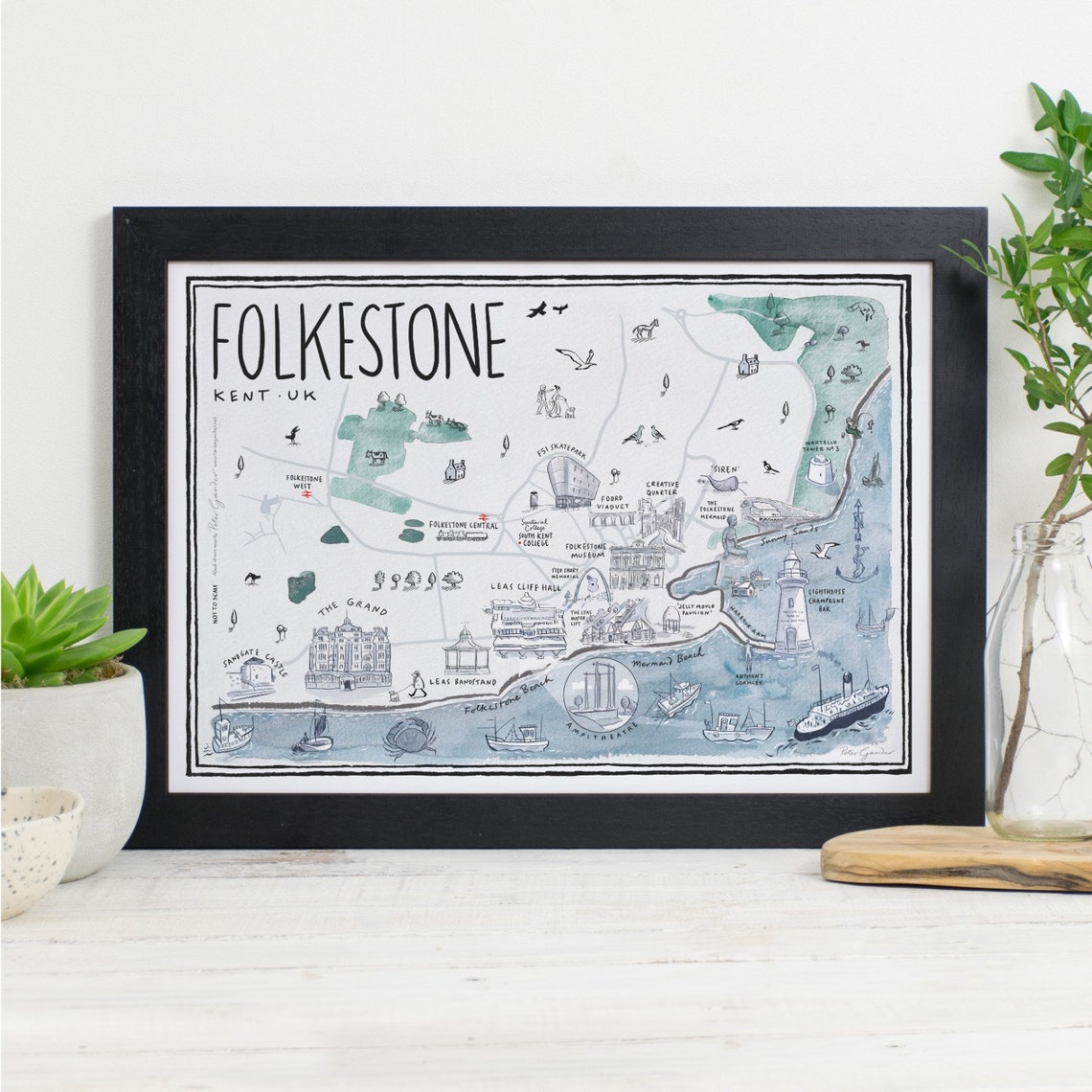 Map of Folkestone Print - Etsy