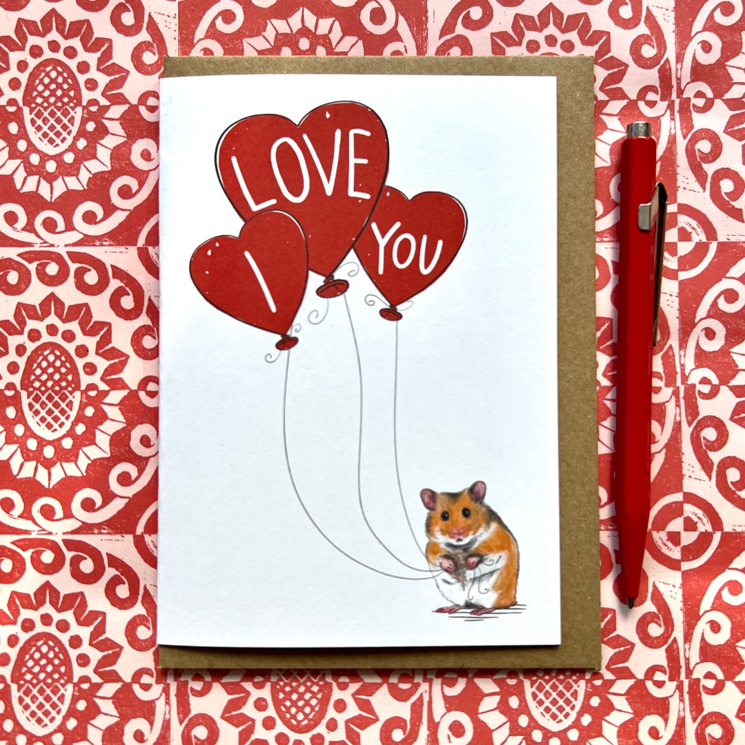 Hamster I Love You Valentine’s Card - Etsy