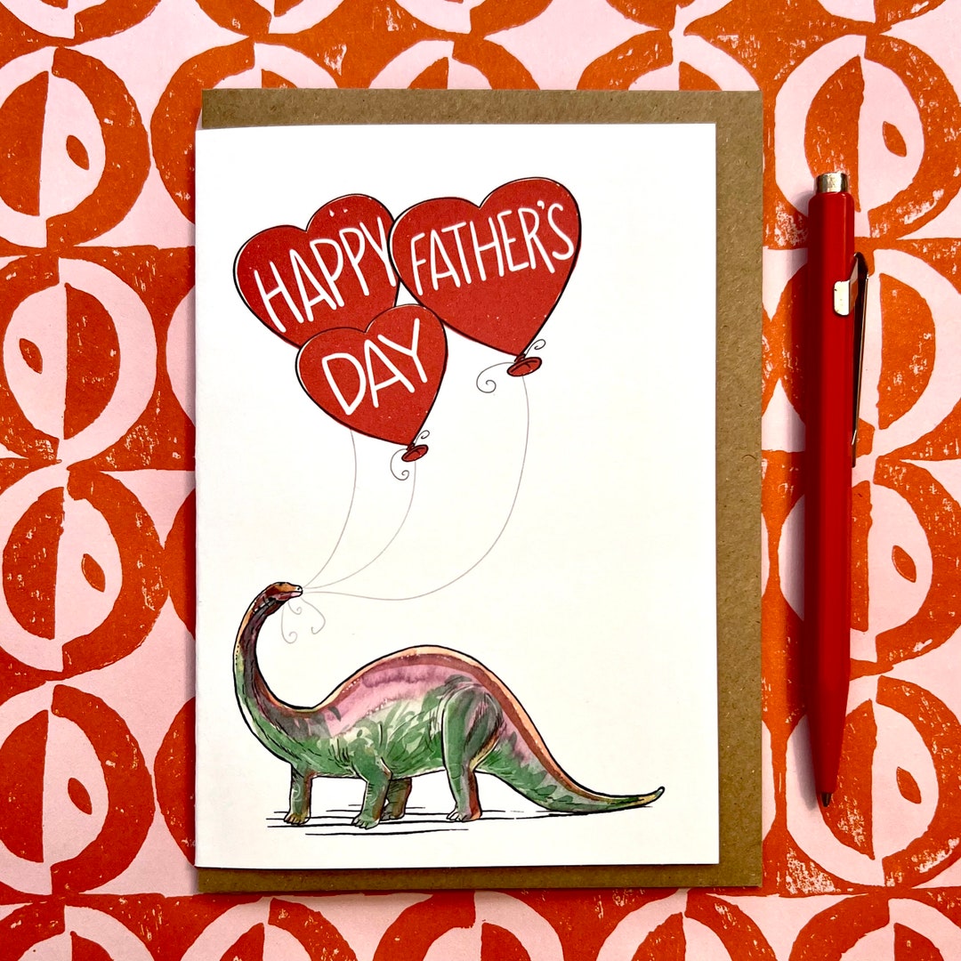 Brontosaurus Father's Day Card for Animal Lovers - Etsy
