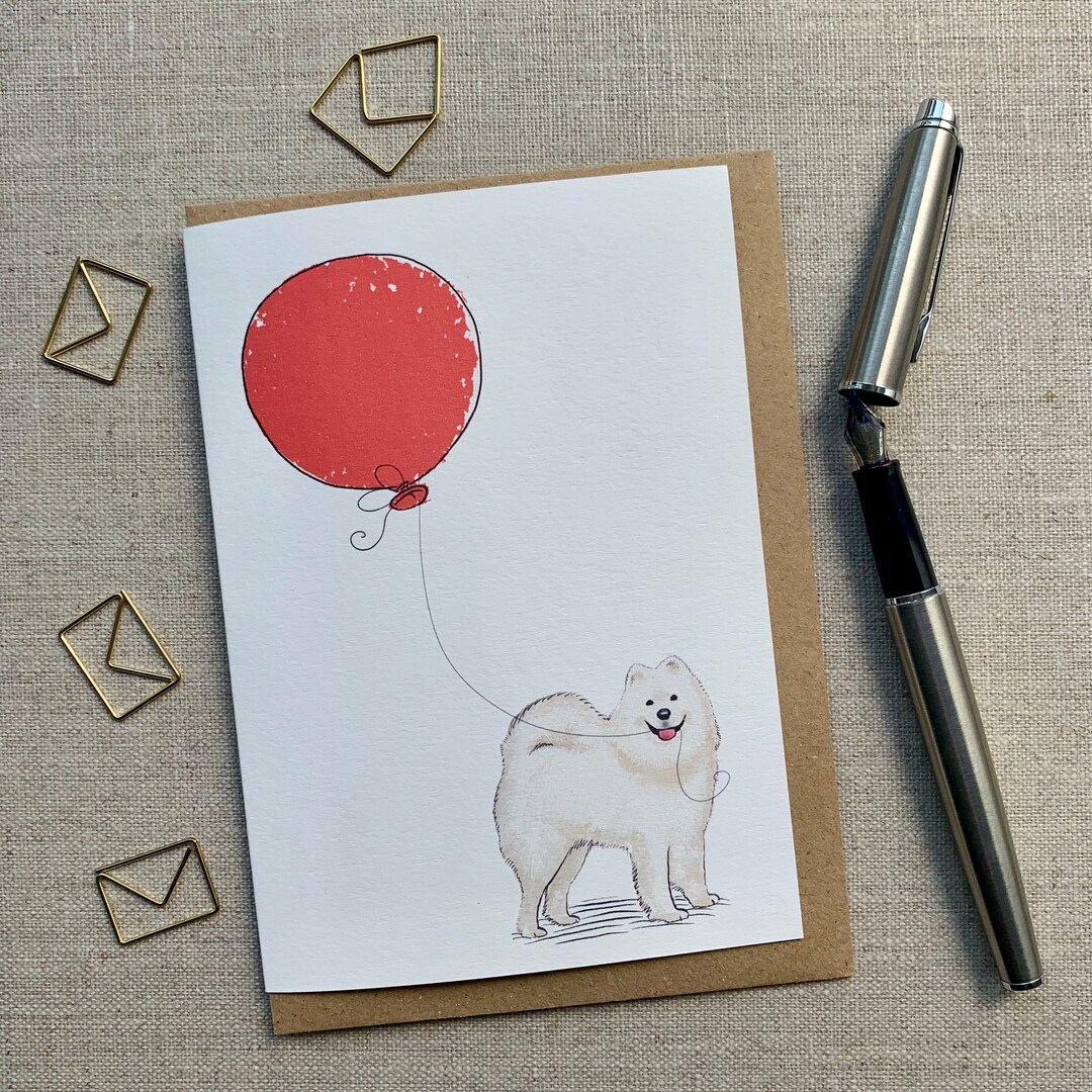 Samoyed Birthday Greetings Card for Dog Lover, Samoyed Card - Etsy