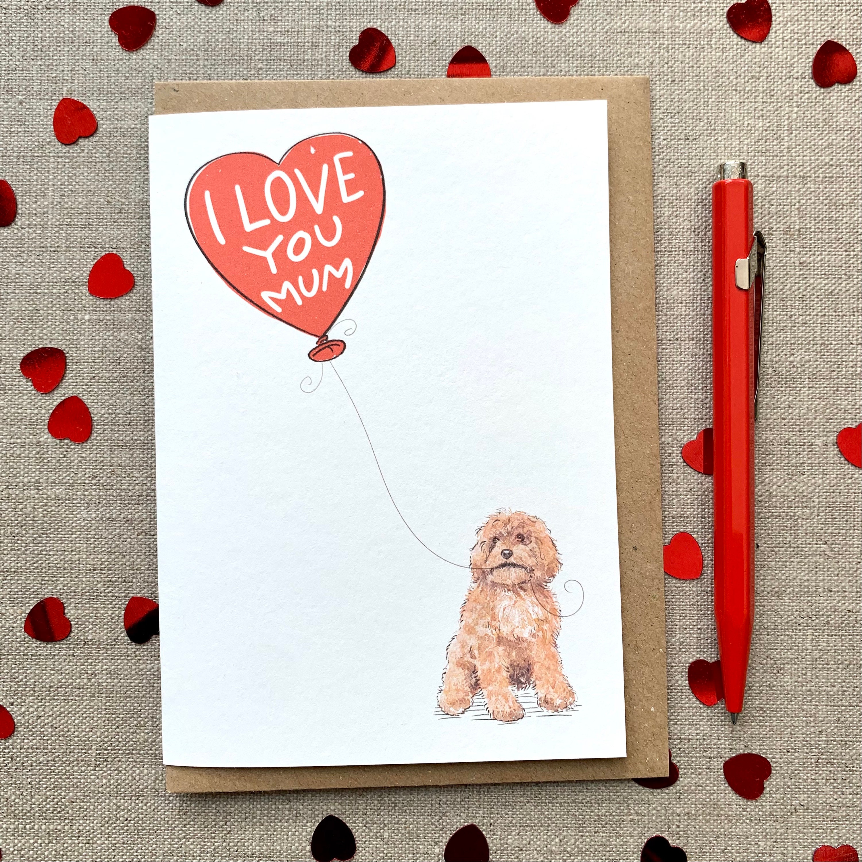 Cavapoo Mother's Day I Love You Mum Card - Etsy New Zealand
