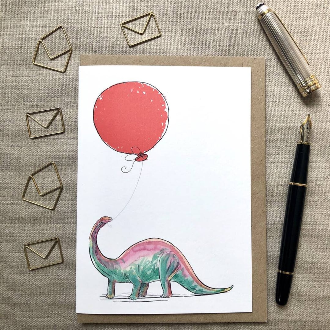 Brontosaurus Birthday Greetings Card for Dinosaur Lovers, Dinosaur Card ...