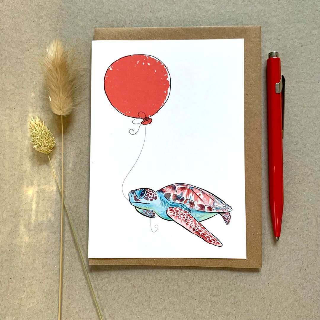 Turtle Birthday Greetings Card for Animal Lover, Turtle Card - Etsy