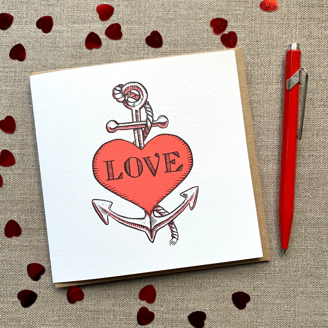 Anchor Valentine's Card - Etsy
