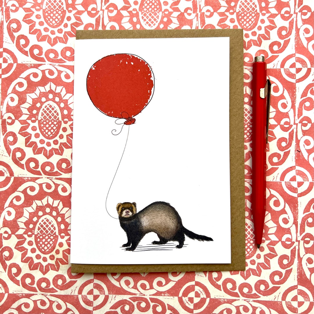 Ferret Birthday Greetings Card for Animal Lover, Ferret Card - Etsy